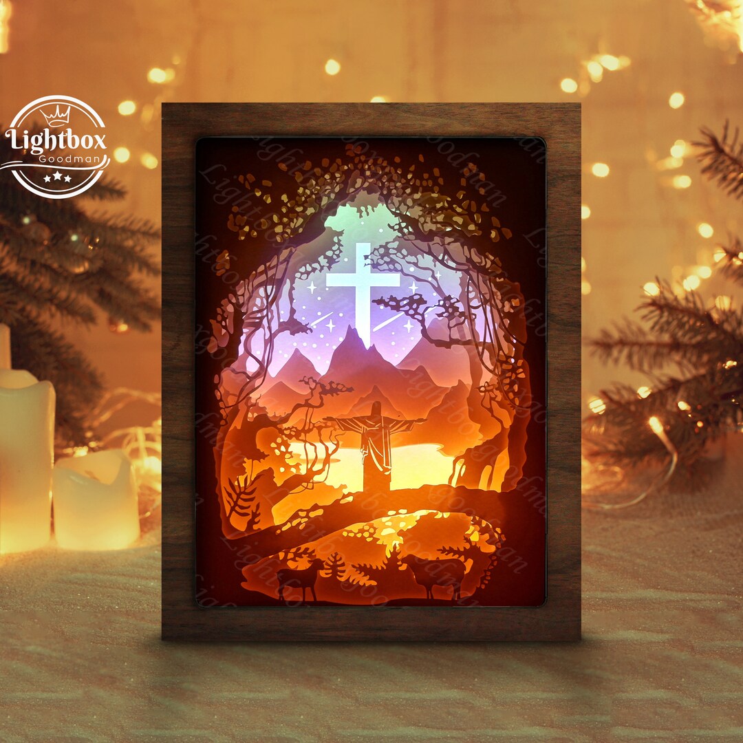 Jesus 1 Paper Cut Light Box Shadow Box Night Light Bedroom - Etsy Hong Kong