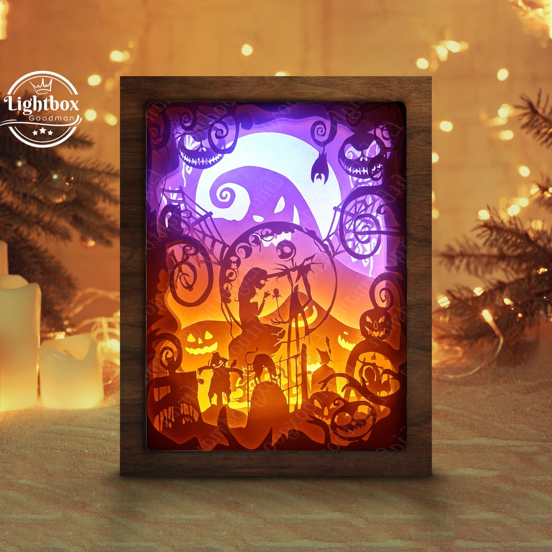 Nightmare Halloween Paper Cut Light Box, Shadow Box, Night Light ...