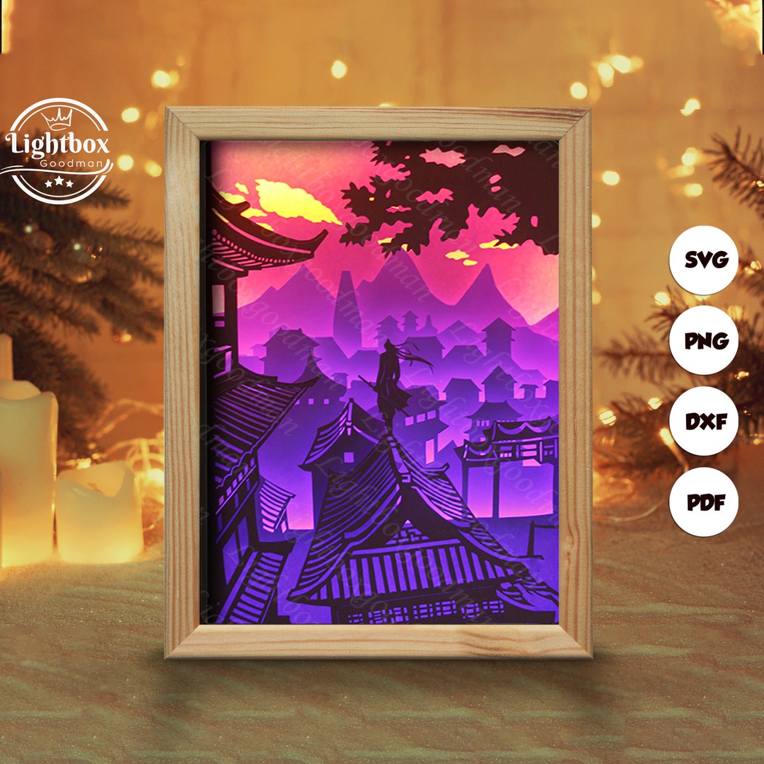 Knight 1 Shadow Box Files, Paper Cut Light Box Template Files, Shadow ...