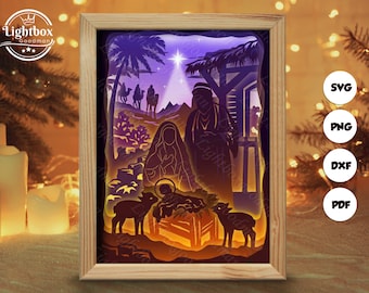 Jesus 2 Shadow Box Files, Paper Cut Light Box Template Files, Shadow ...