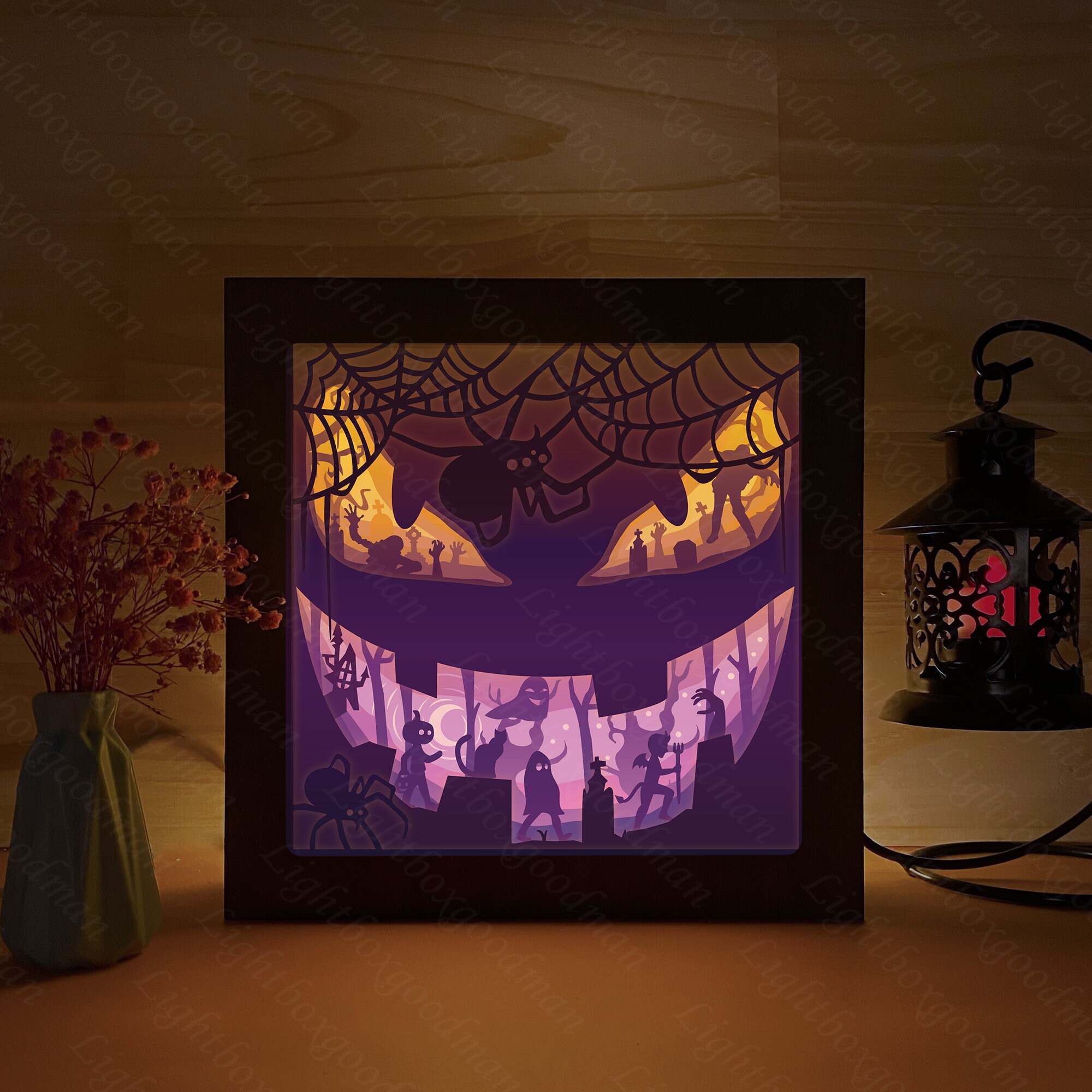 Halloween 19 Paper Cut Light Box Template Files SVG Shadow - Etsy