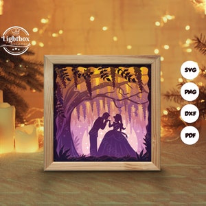 Wisteria Shadow Box Files, Paper Cut Light Box Template Files, Shadow ...