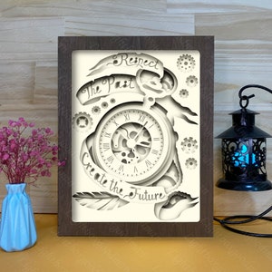 Pocket Watch Shadow Box Files Paper Cut Light Box Template - Etsy