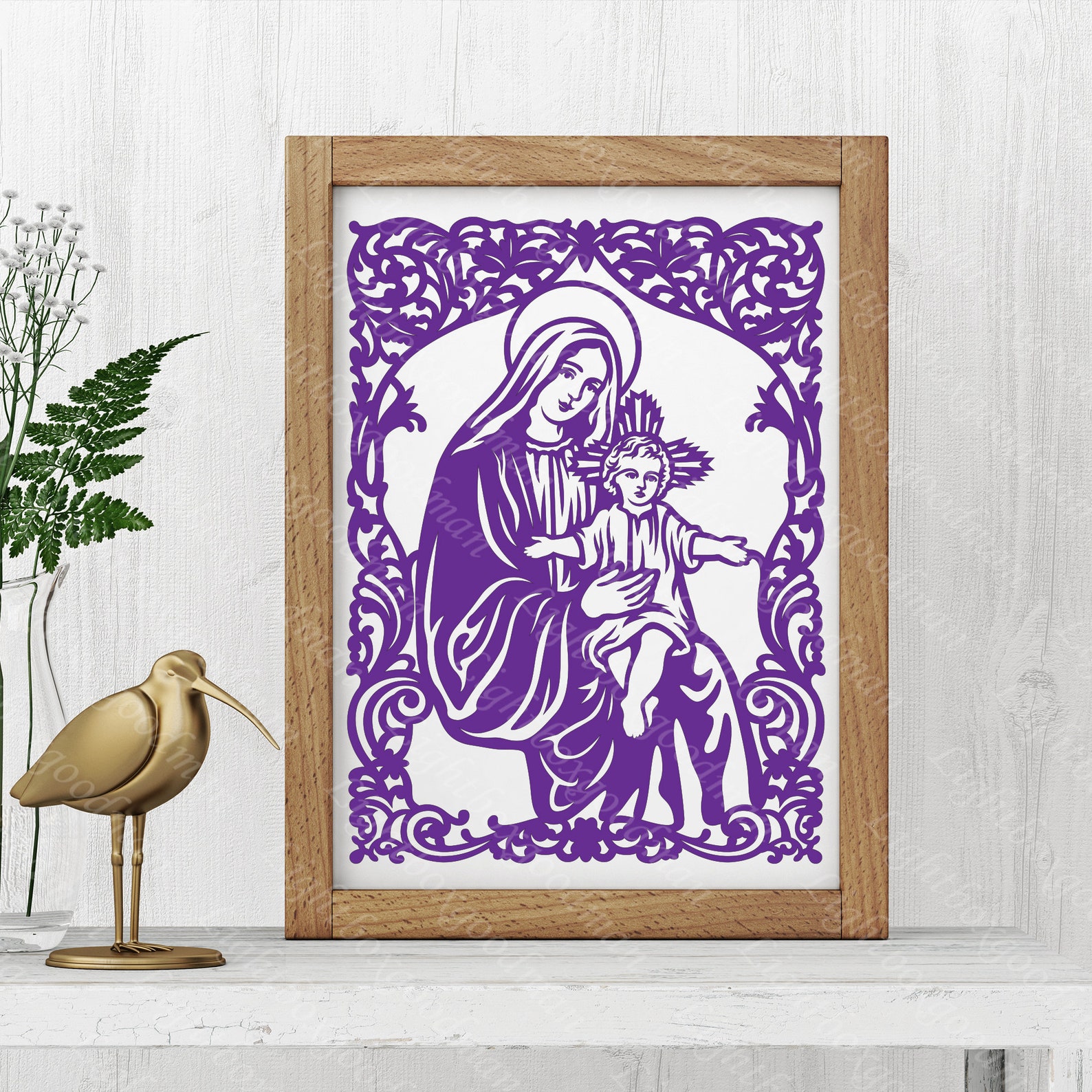 Ave Maria Paper Cut Template SVG File DIY Cutting Cricut | Etsy