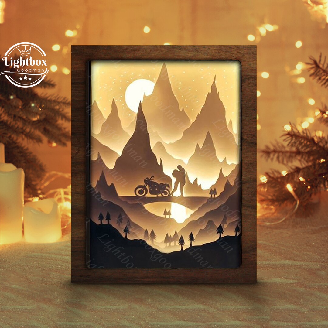 Couple 4 Paper Cut Light Box Shadow Box Night Light Bedroom Shadow Box ...