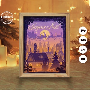 Joyeux Noel 9 Shadow Box Files, Paper Cut Light Box Template Files ...