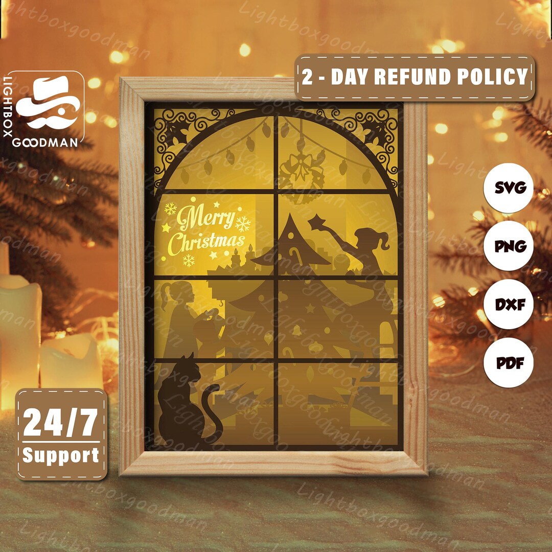 3D Christmas Shadow Box SVG: 12 Layered Paper Cut Templates (digital ...