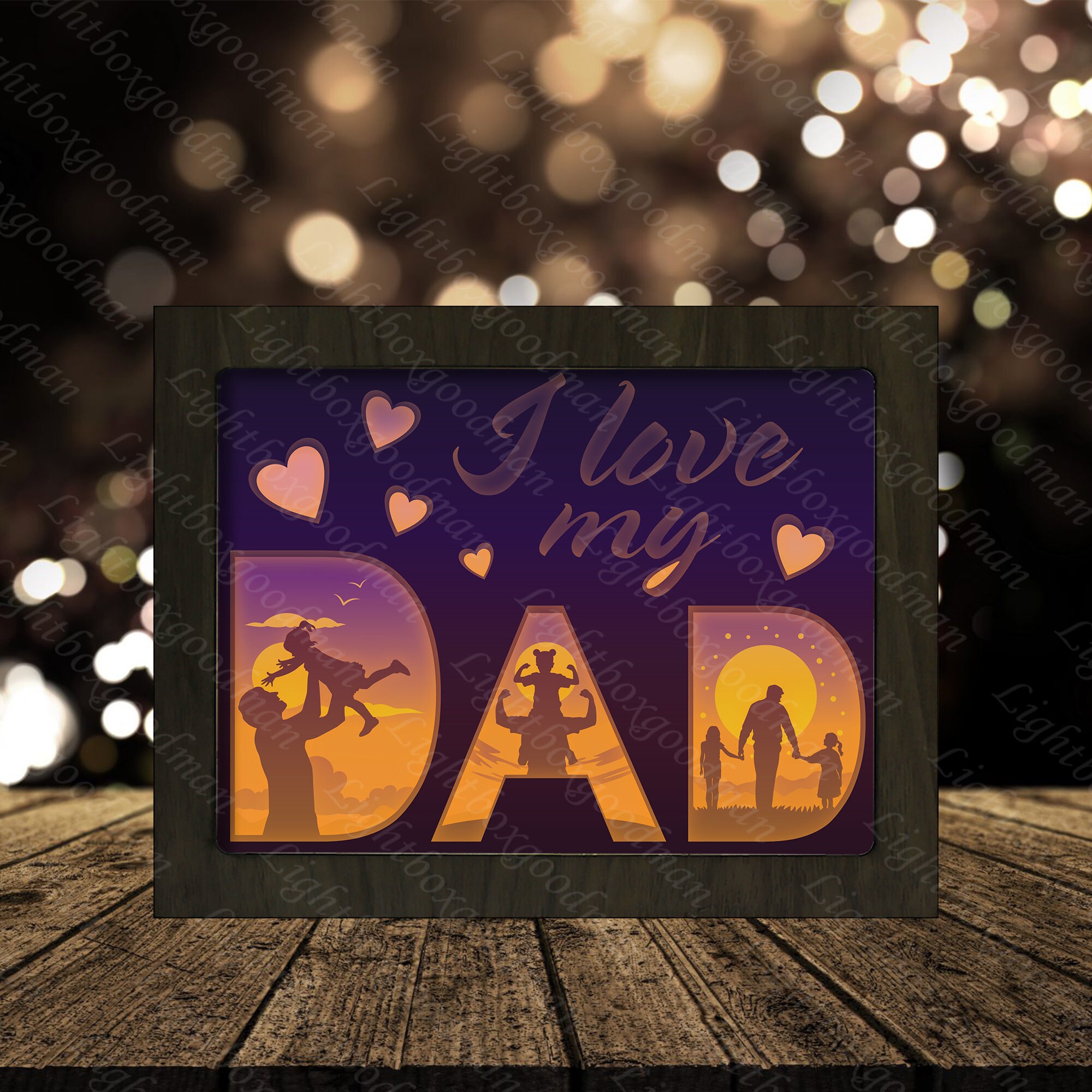 I Love My Dad 2 Paper Cut Light Box Template Shadow Box 3D | Etsy Canada