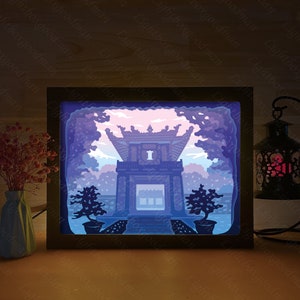 Temple of Literature Shadow Box Files Paper Cut Light Box - Etsy