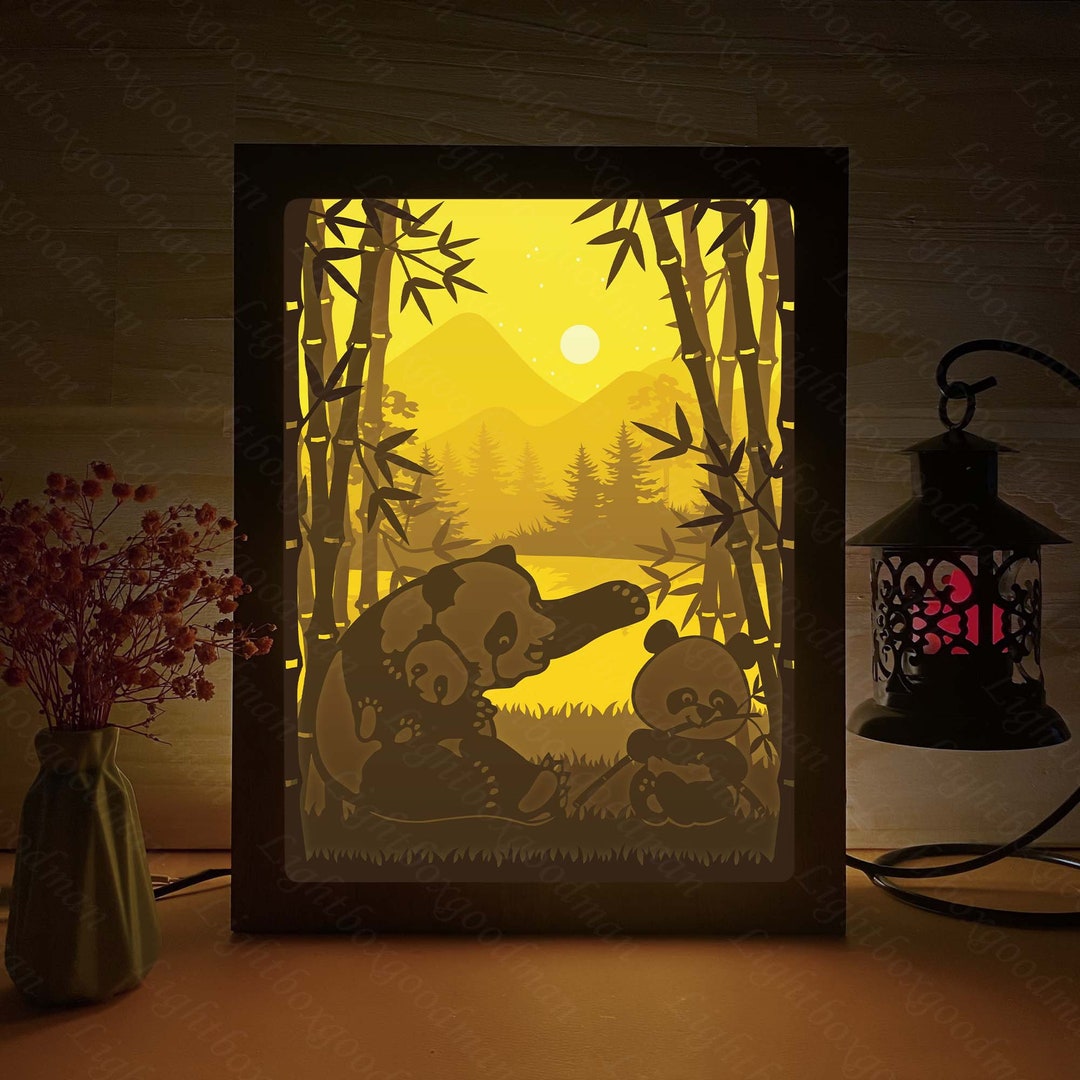 Panda 1 Shadow Box Svg 3D Panda Shadow Box Panda Paper Cut - Etsy