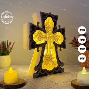 Easter Lightbox Svg PDF, SVG, Studio Template for You DIY Cross Shadow ...