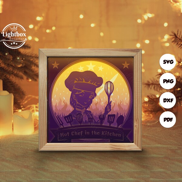 Chef Shadow Box Svg - Etsy