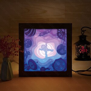 Astronaut Shadow Box Files Paper Cut Light Box Template - Etsy
