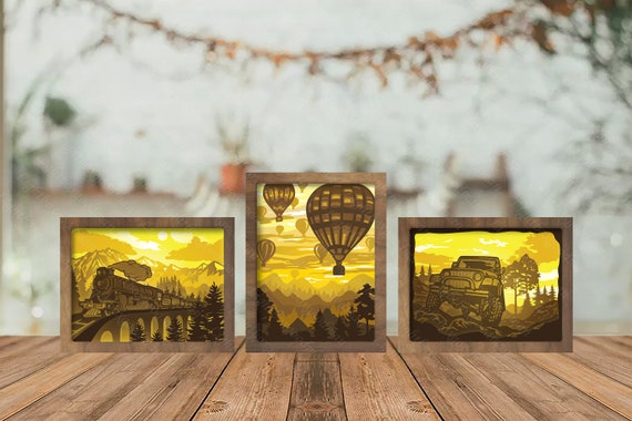 Combo 3 Templates Landscape 4 Paper Cut Light Box Template | Etsy
