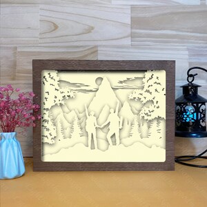Hike A Mountain 2 Shadow Box Files, Paper Cut Light Box Template Files ...