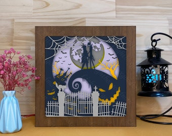 Nightmare Before Christmas Shadow Box 3D Cut - Etsy