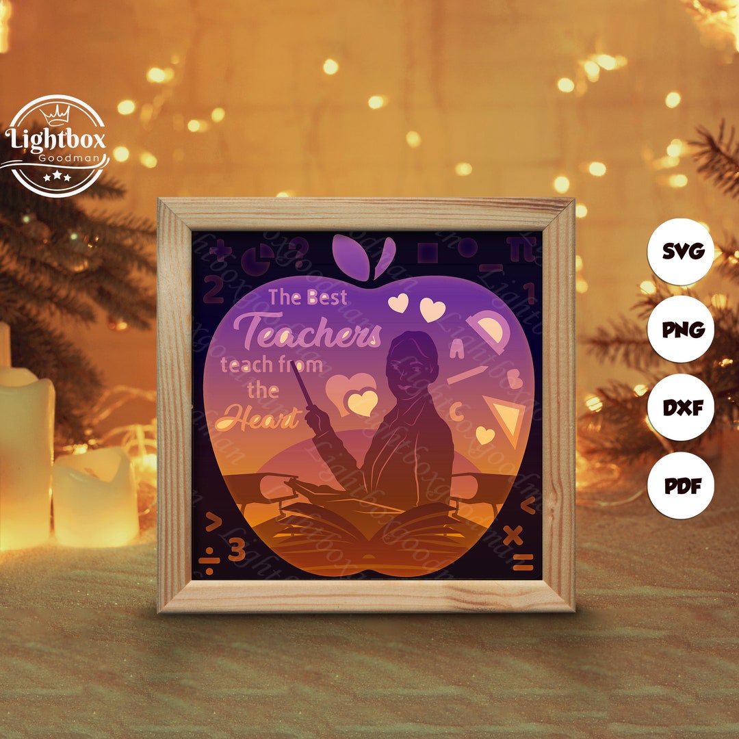 Teacher Shadow Box Files, Paper Cut Light Box Template Files, Shadow ...