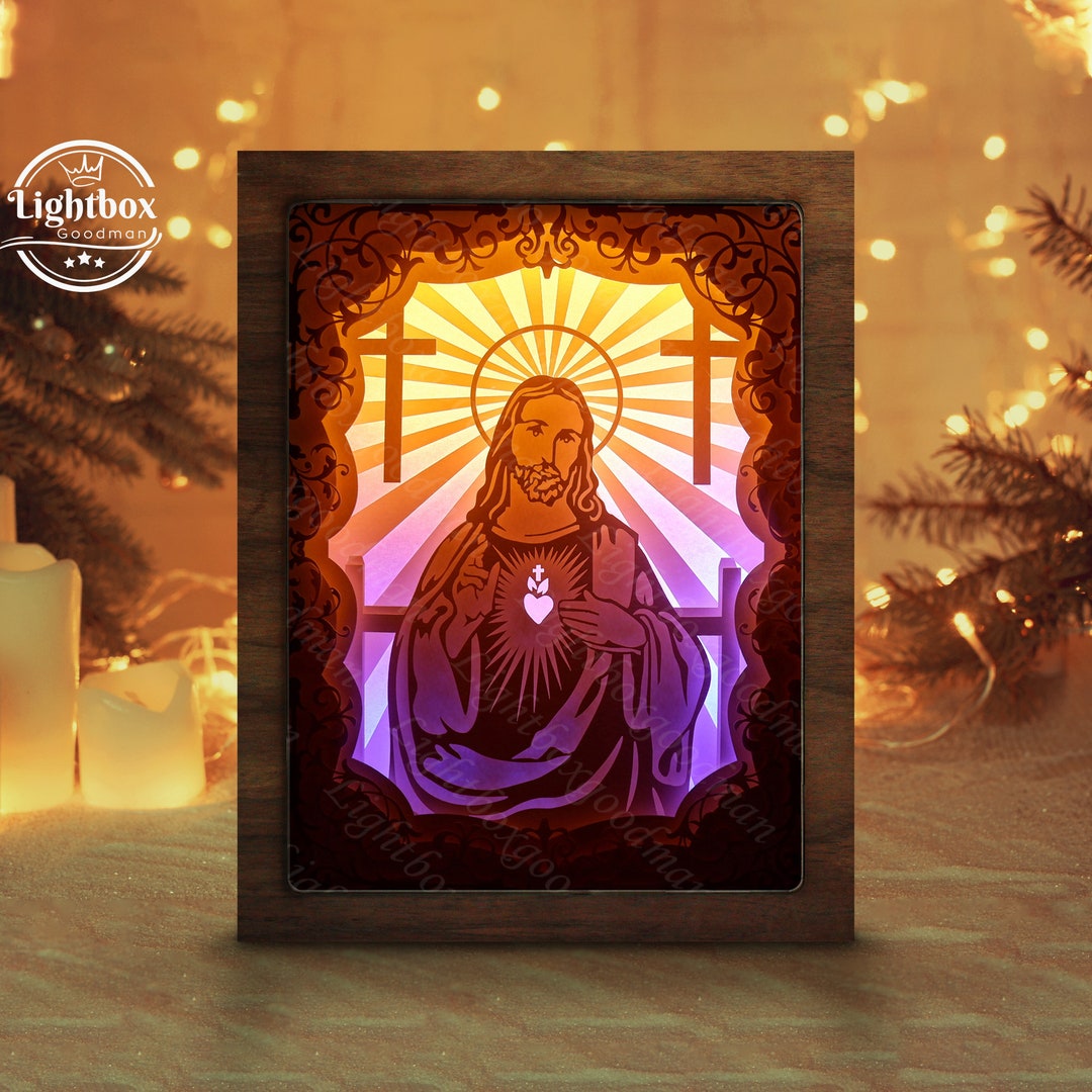 Jesus 6 Paper Cut Light Box - Shadow Box - Night Light Bedroom - Shadow ...
