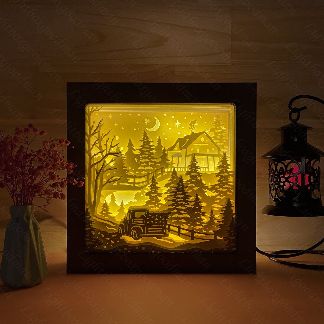 Christmas 31 Shadow Box Files Paper Cut Light Box Template - Etsy