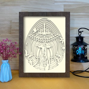 Easter 1 Shadow Box Files Paper Cut Light Box Template Files - Etsy