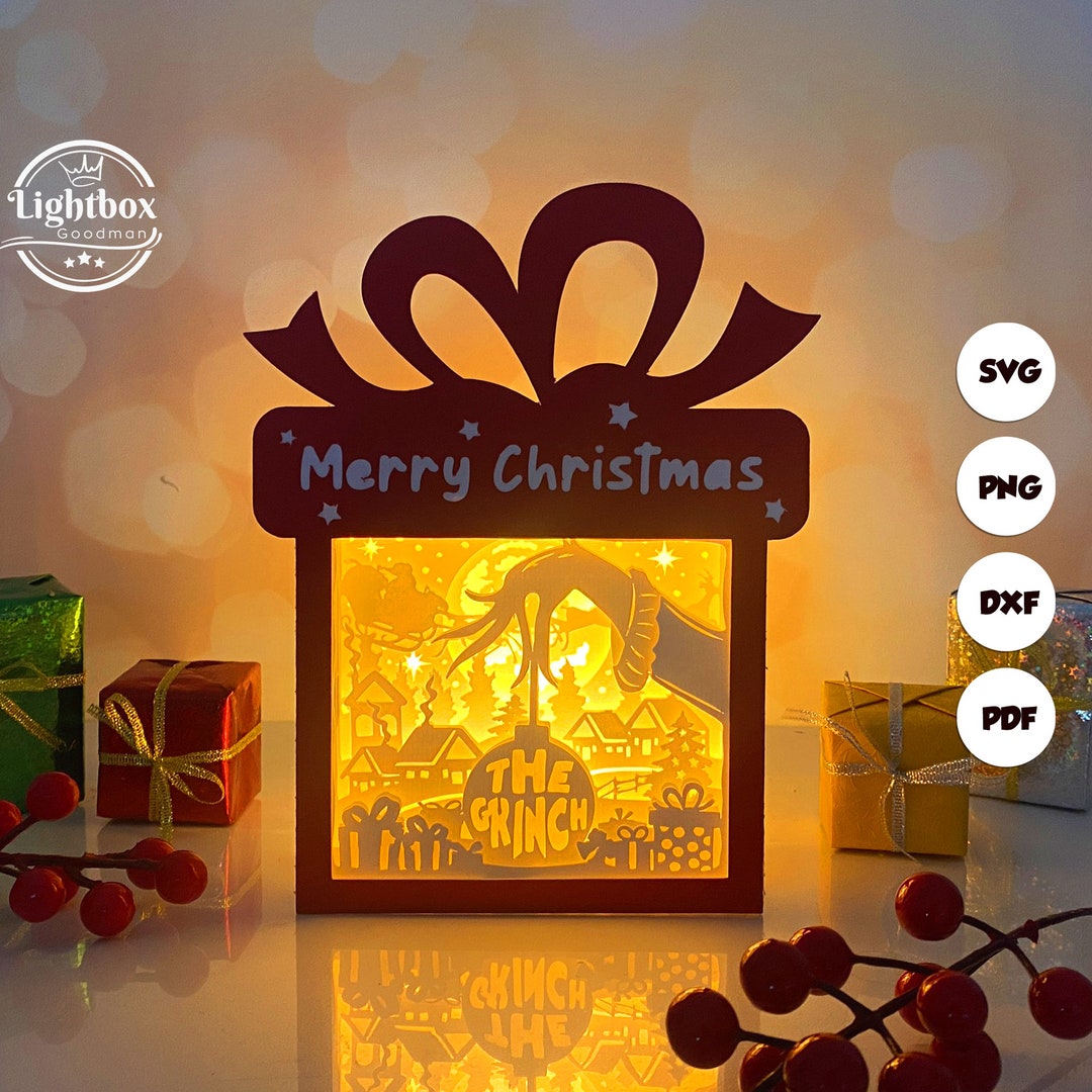 The Grinch Shadow Box SVG For Cricut Projects DIY Christmas - Etsy Portugal