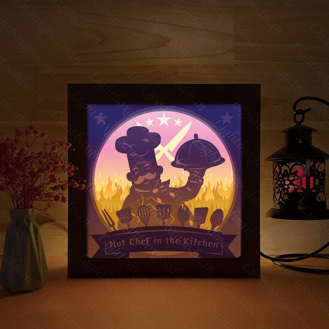 Chef 1 Shadow Box Svg 3D Chef Shadow Box Chef Paper Cut - Etsy