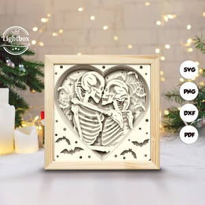 Skeletons Shadow Box Files, Paper Cut Light Box Template Files, Shadow ...