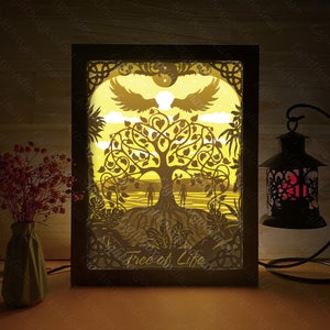 Tree of Life Shadow Box Files Paper Cut Light Box Template - Etsy