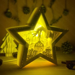 Merry Christmas Star Lightbox SVG for Cricut Projects, Christmas Star ...