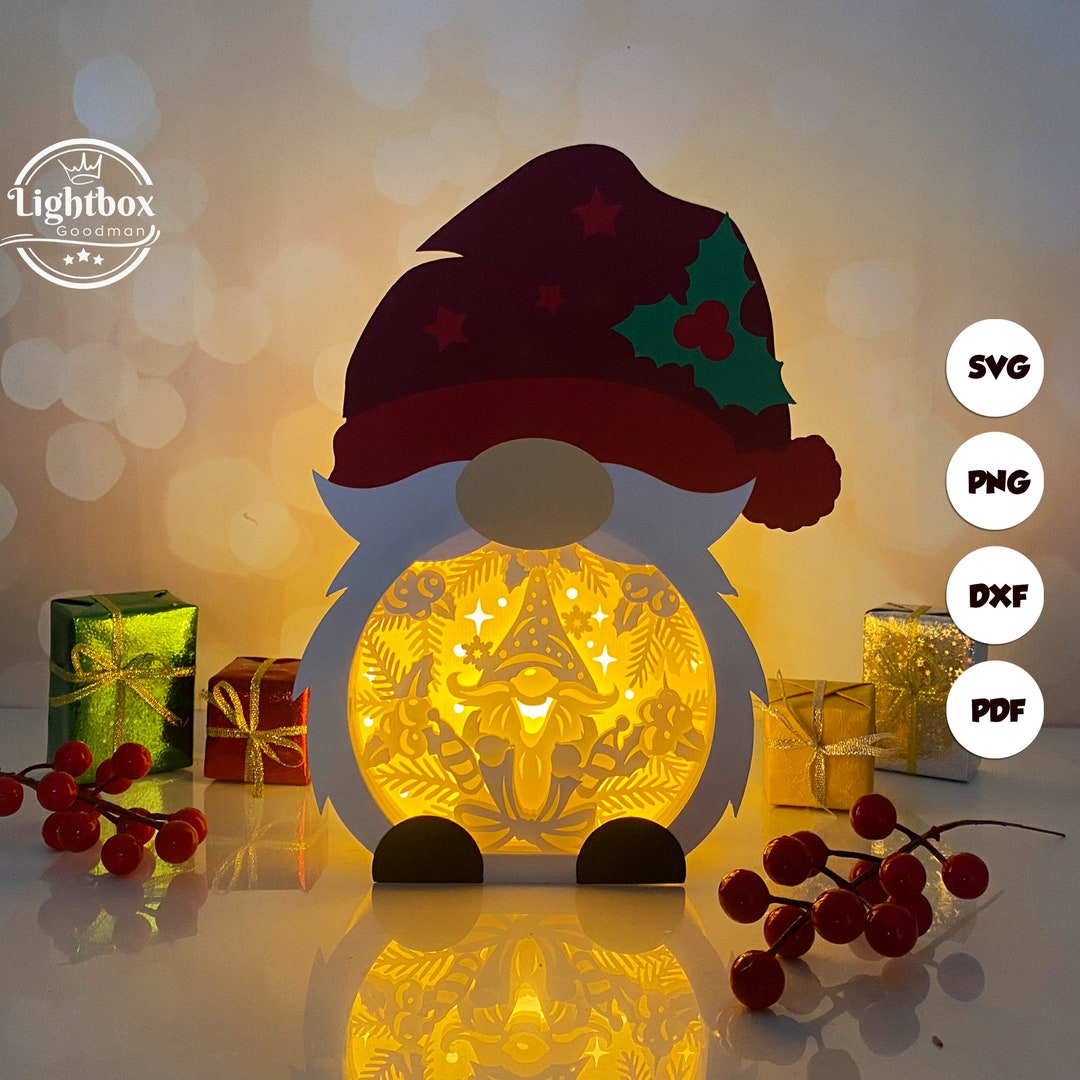 Christmas Gnome Box Shadow Box SVG for Cricut Projects DIY, Gnome Box ...