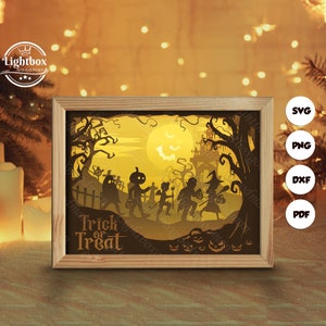 Haunted Forest Shadow Box Files, Paper Cut Light Box Template Files ...