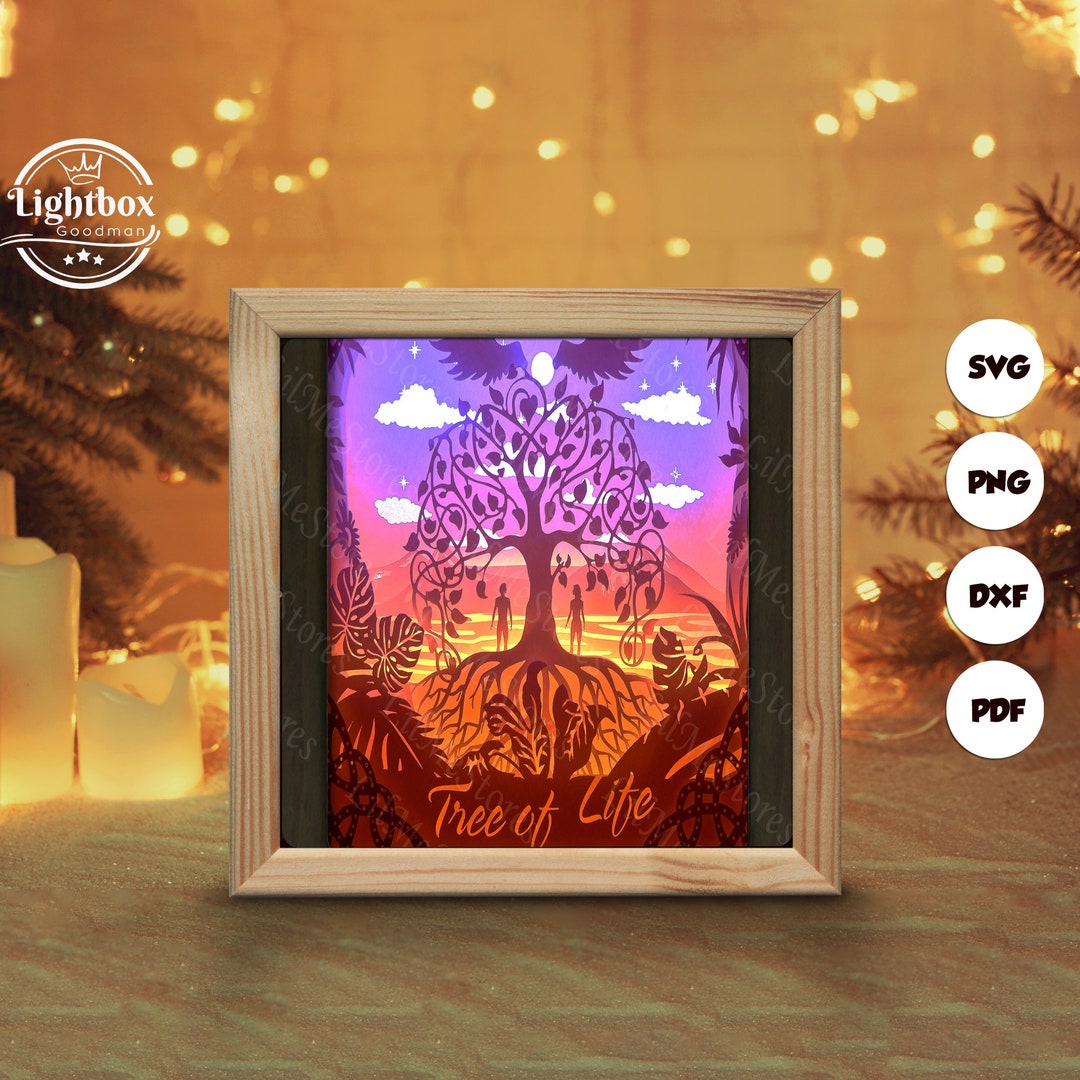 Tree of Life Shadow Box Files, Paper Cut Light Box Template Files ...