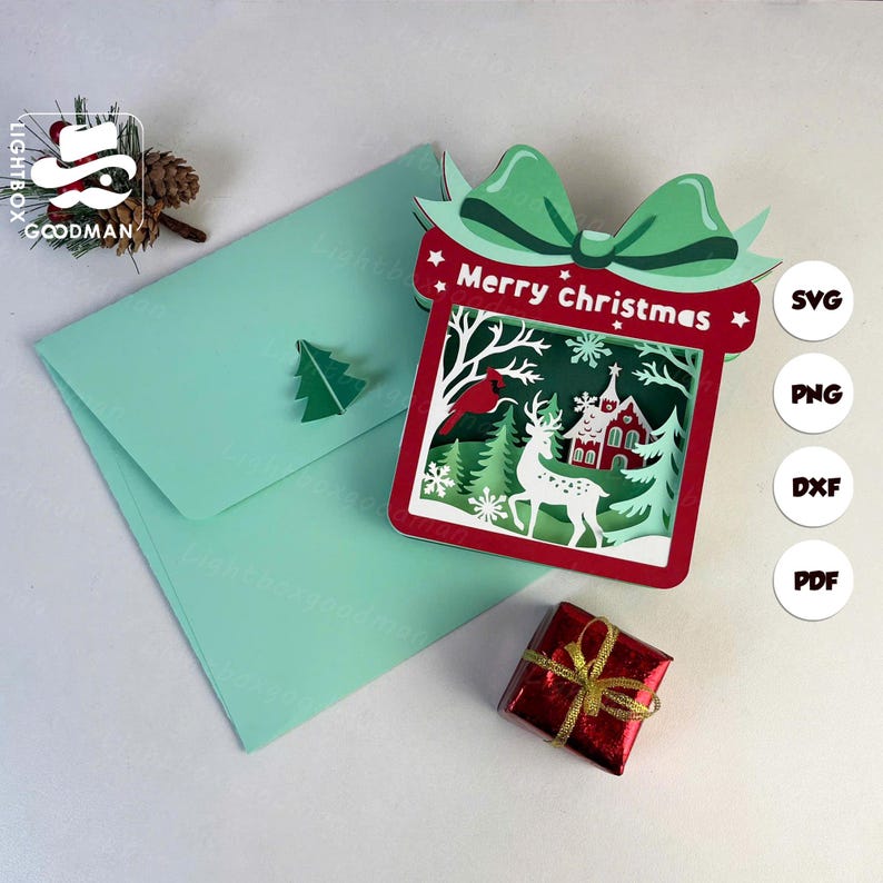 Winter Christmas Scene Pop-up Christmas SVG: Paper Lantern Template ...