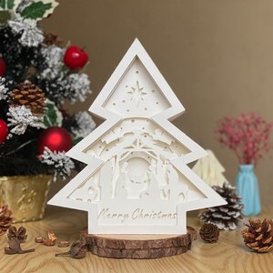 Christmas Nativity Shadow Box Svg, Christmas Nativity Tree Svg, Tree ...