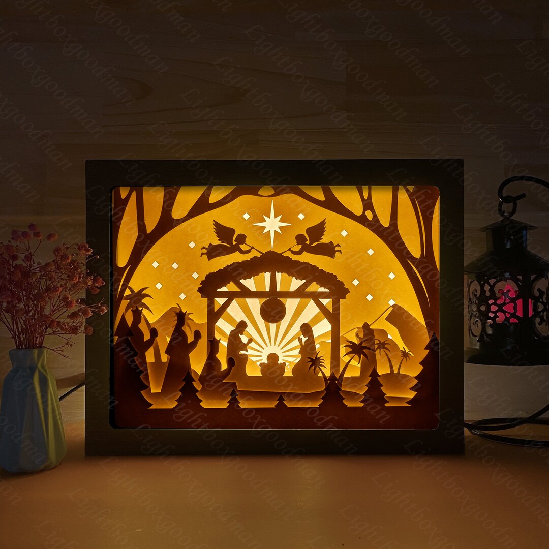 Christmas 24 Shadow Box Files Paper Cut Light Box Template - Etsy