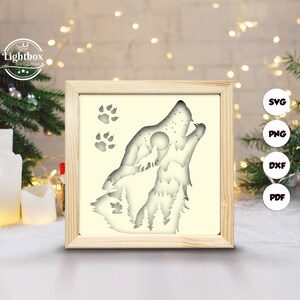 Wolf Shadow Box Files, Paper Cut Light Box Template Files, Shadow Box ...