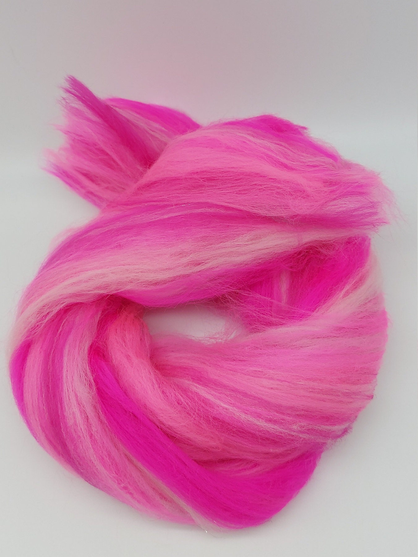 Pink Roving Bright Wool Multi Colour Wool Merino Carded | Etsy UK