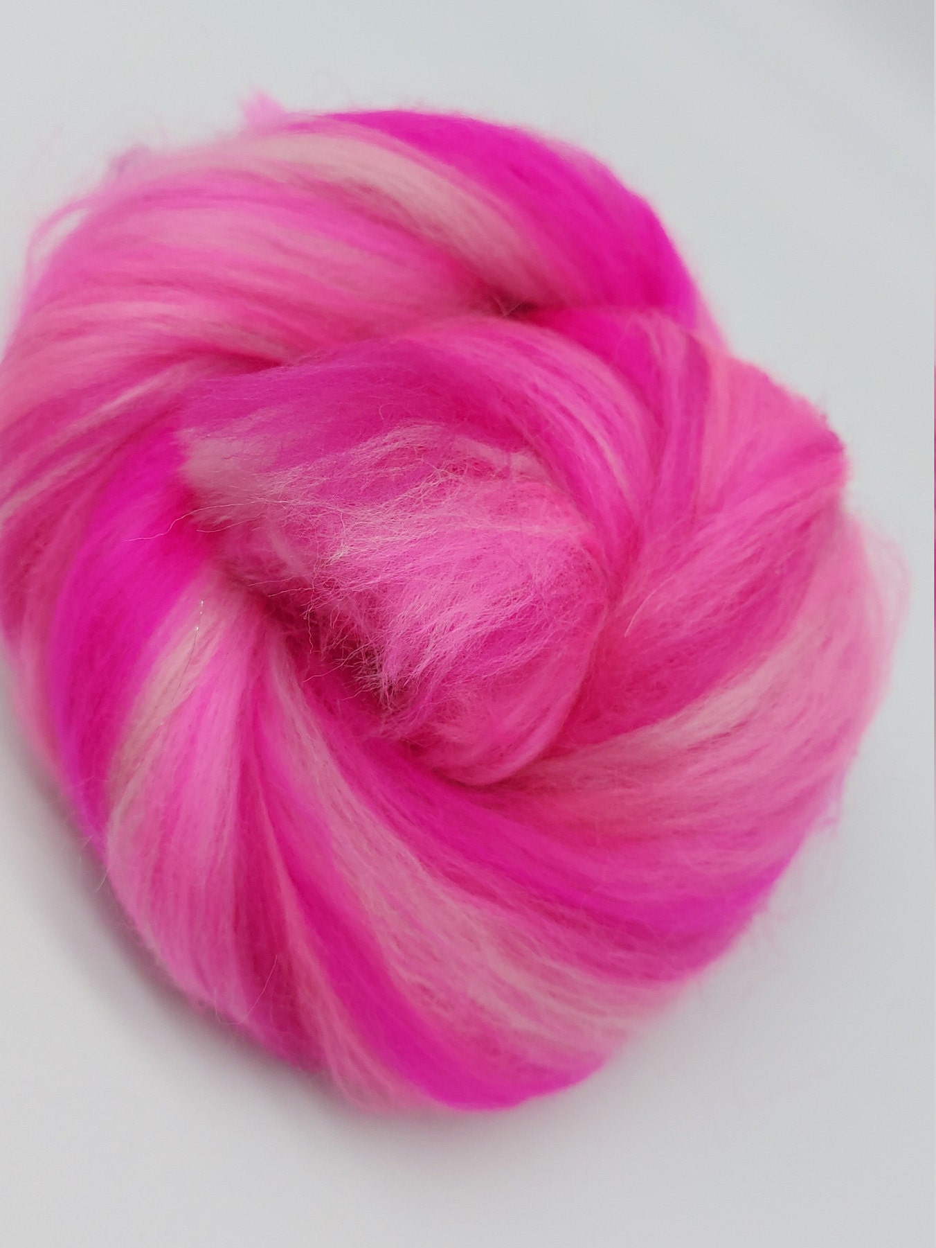 Pink Roving Bright Wool Multi Colour Wool Merino Carded - Etsy UK