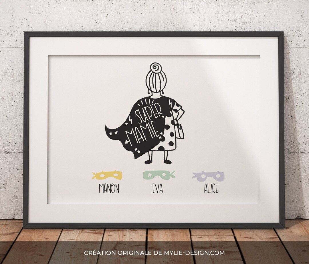 Customizable Poster Super Hero Grandma - Etsy