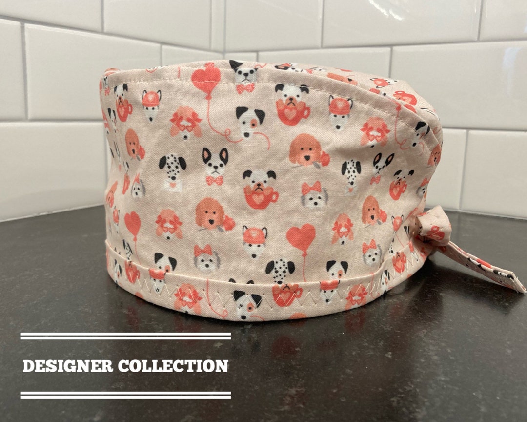 Surgical/scrub Cap - DESIGNER COLLECTION - Valentine’s Dogs (ships ...