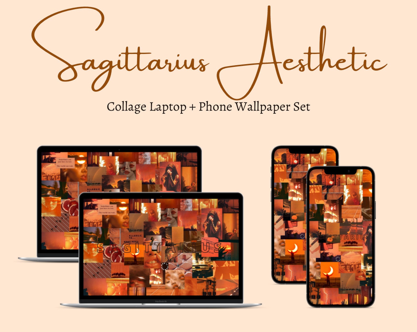 Sagittarius Zodiac Sign Aesthetic Collage Wallpaper, Aesthetic Collage ...