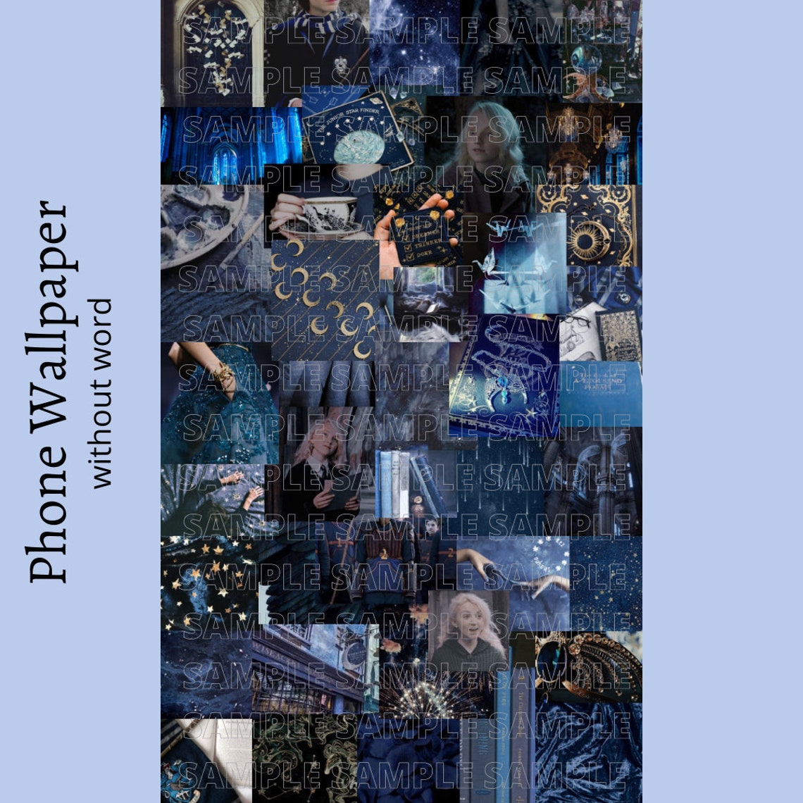 Blue Wizard Aesthetic Collage Wallpaper, Wizard School Aesthetic ...