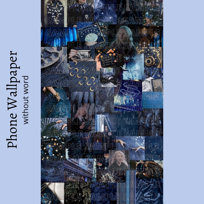 Blue Wizard Aesthetic Collage Wallpaper, Wizard School Aesthetic ...