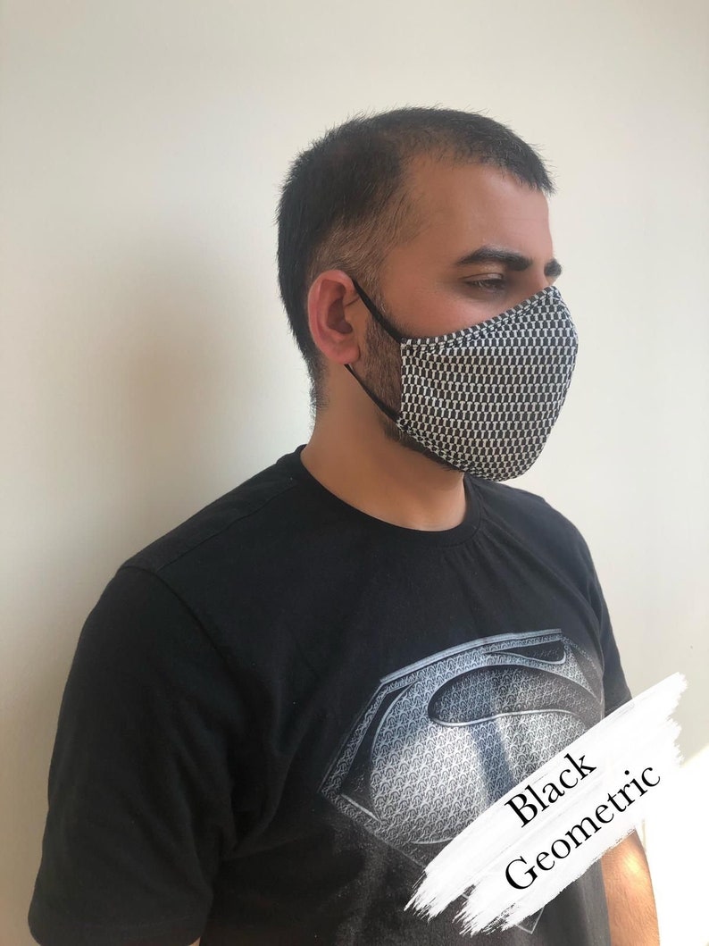 TRIPLE LAYER Face Mask. Made in UK Face Mask. Adjustable | Etsy UK