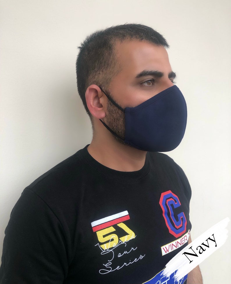 TRIPLE LAYER Face Mask. Made in UK Face Mask. Adjustable | Etsy UK