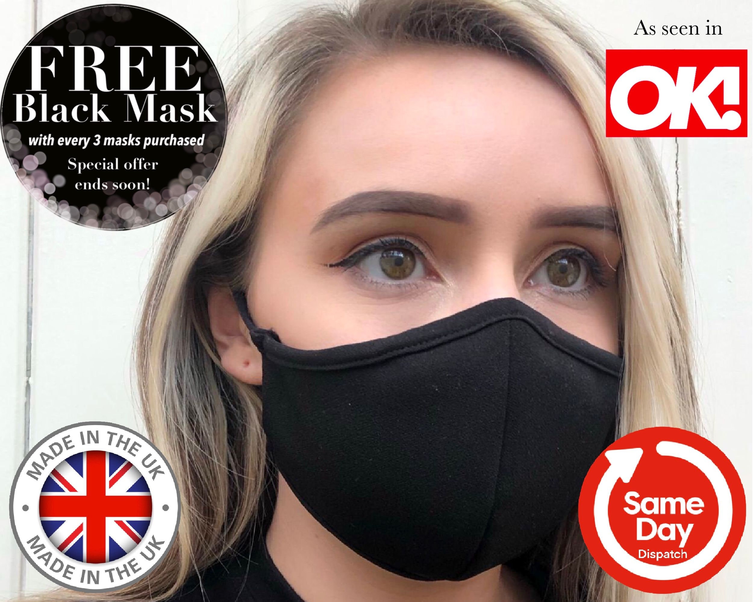 Face Mask TRIPLE LAYER. Made in UK Face Mask. Adjustable | Etsy