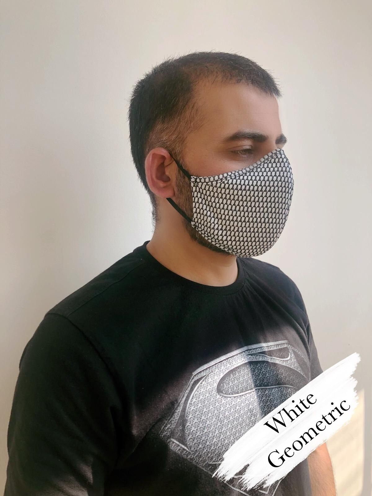 TRIPLE LAYER Face Mask. Made in UK Face Mask. Adjustable | Etsy UK