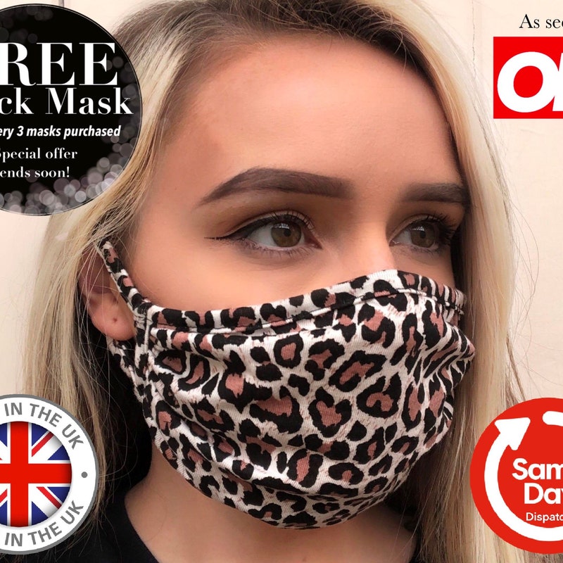 Cheetah Face Mask - Etsy
