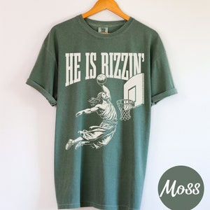 Comfort Colors® He is Rizzin Shirt, Funny Shirt of Jesus Playing ...
