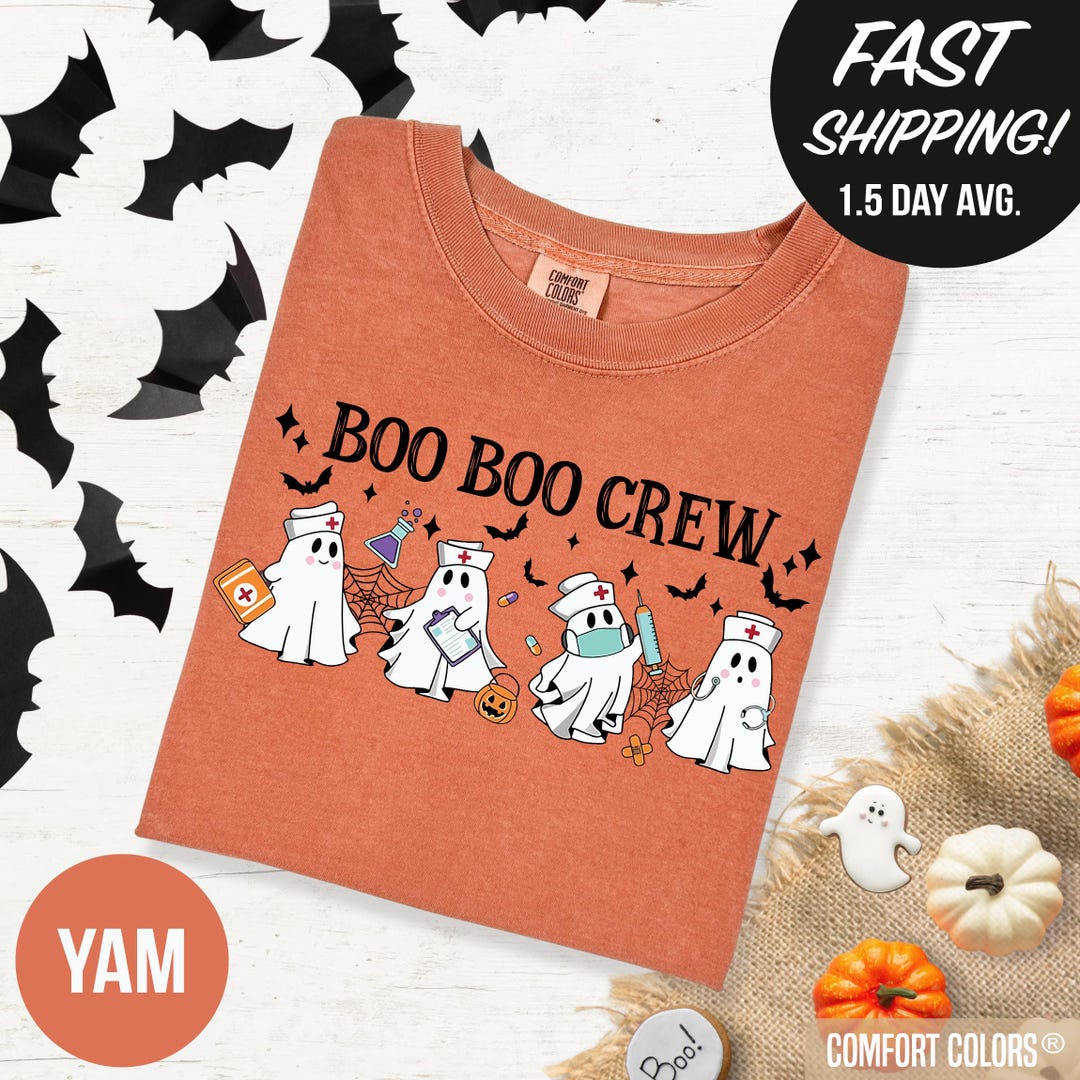 Comfort Colors® Boo Boo Crew Shirt, Cute Halloween Ghost T-shirt, Boo ...